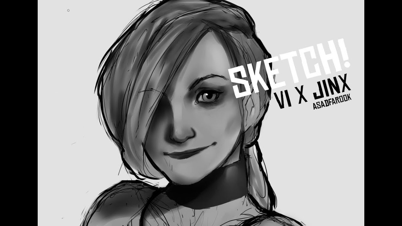 [Sketching] Vi x Jinx League of Legends - YouTube