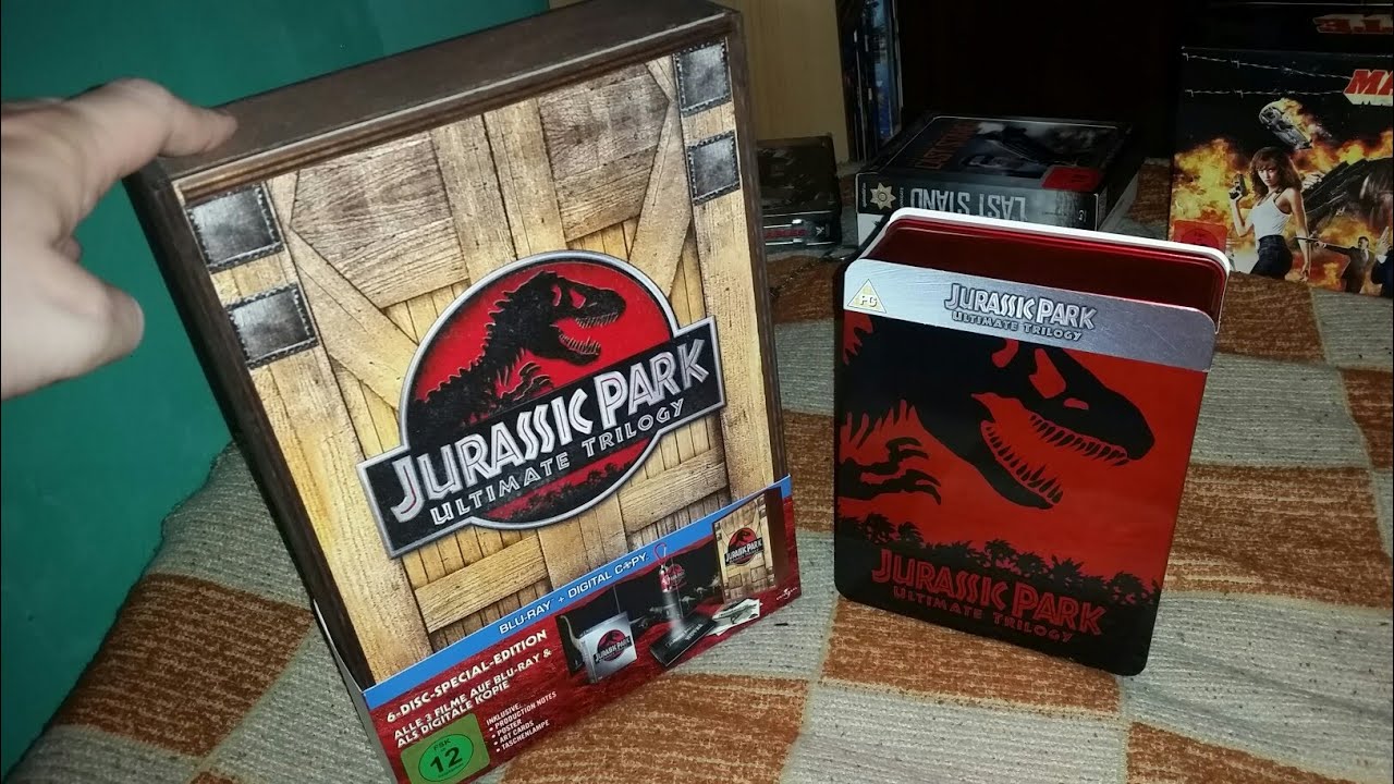 Jurassic Park Ultimate Trilogy German Wooden Box UK Tin Jumbo Steelbook ...