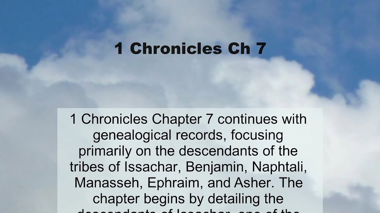 1 Chronicles Ch 7 summary and read together - YouTube