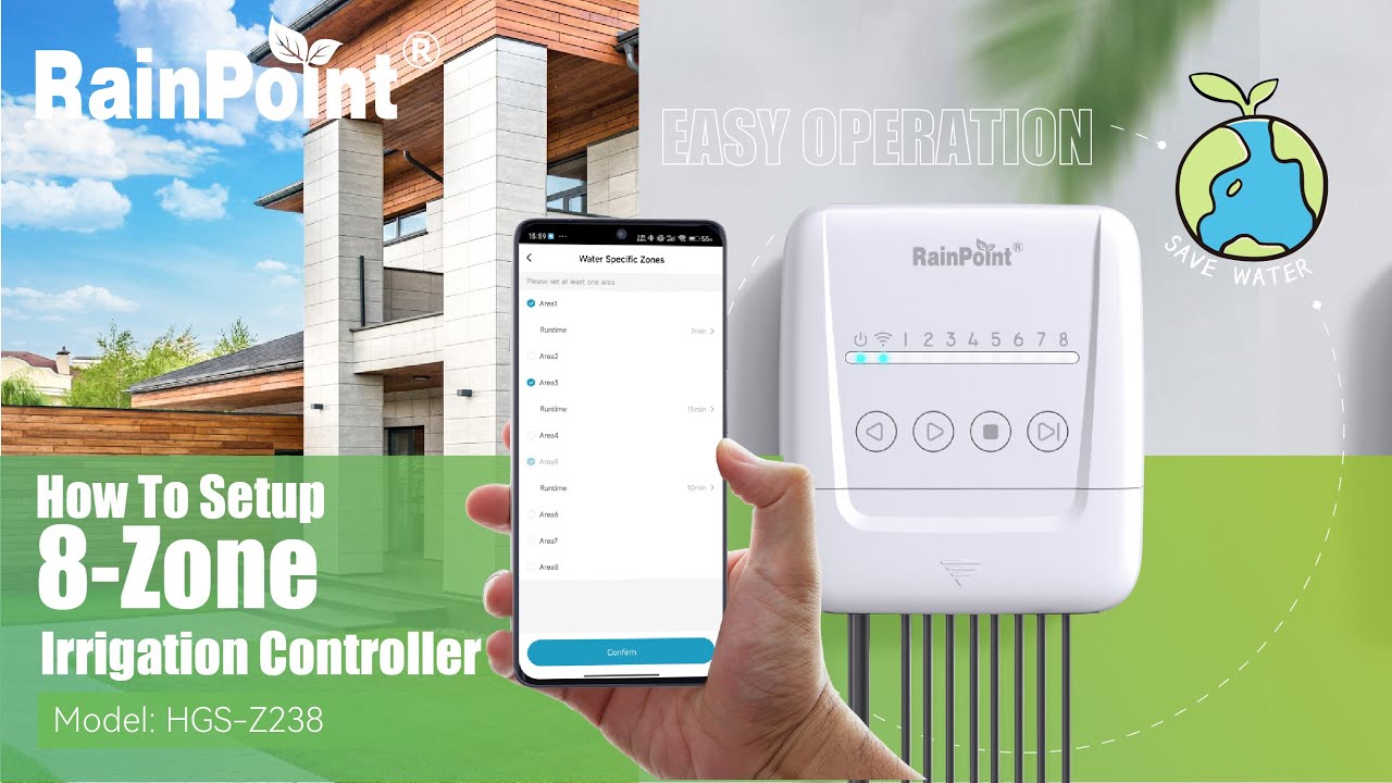 #RainPoint | 🌿8-Zone Wifi irrigation controller 📲💧Smart Setup, Ultimate ...