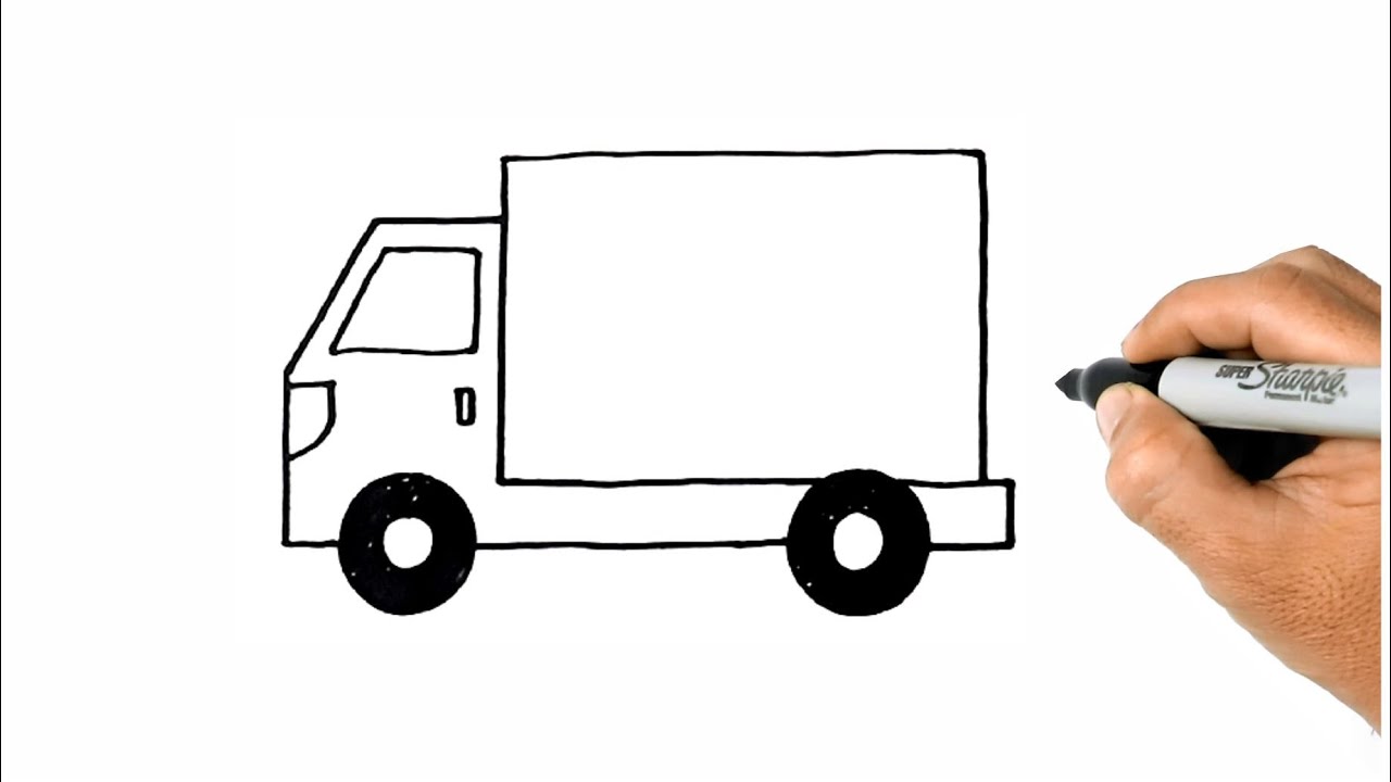 How to Draw a DELIVERY TRUCK Easy and Simple - YouTube
