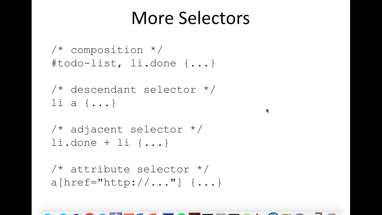 Advanced Selectors Youtube
