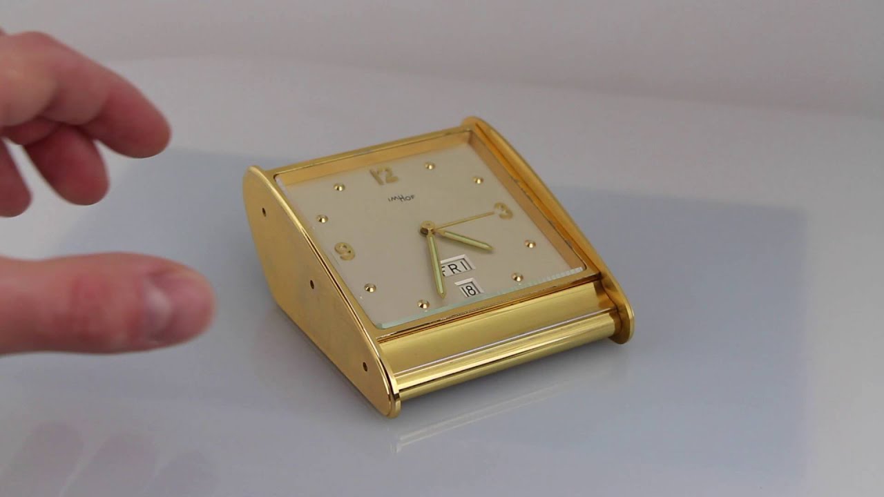 Vintage Imhof Swiss Desk Office Alarm Calendar Date Day Clock - YouTube