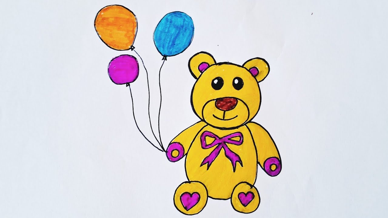 Teddy Bear Drawing|How To Draw A Teddy Bear🧸|Happy Teddy Day|Cute Teddy ...