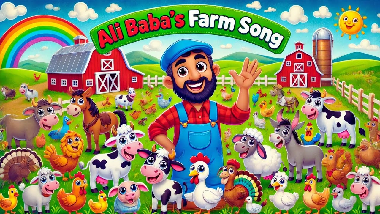Farm Animals Sounds Song 🎶 | Learn with Ali Baba's Fun Farm Adventure! 🐄🐑 - YouTube