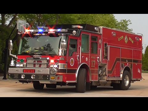 Skokie Fire Dept. Engine 17 (R-17R) & Rescue 17 Responding - YouTube