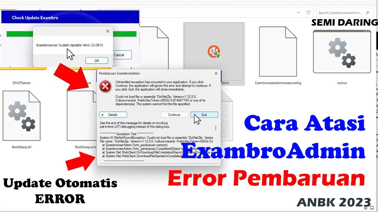 Atasi Error Gagal Pembaruan ExambroAdmin ANBK 2023 - YouTube