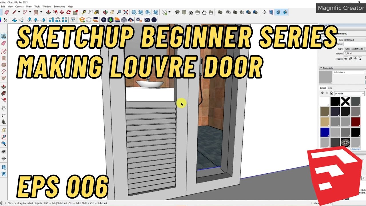 Sketchup beginner series making Louvre Door Sketchup Tutorial - YouTube