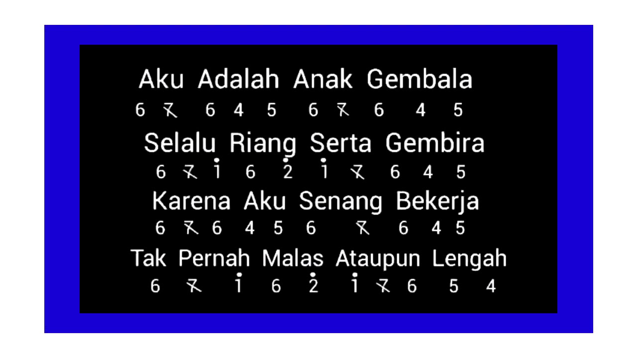 Intro Recorder + Not Angka Lagu "AKU ANAK GEMBALA" - YouTube