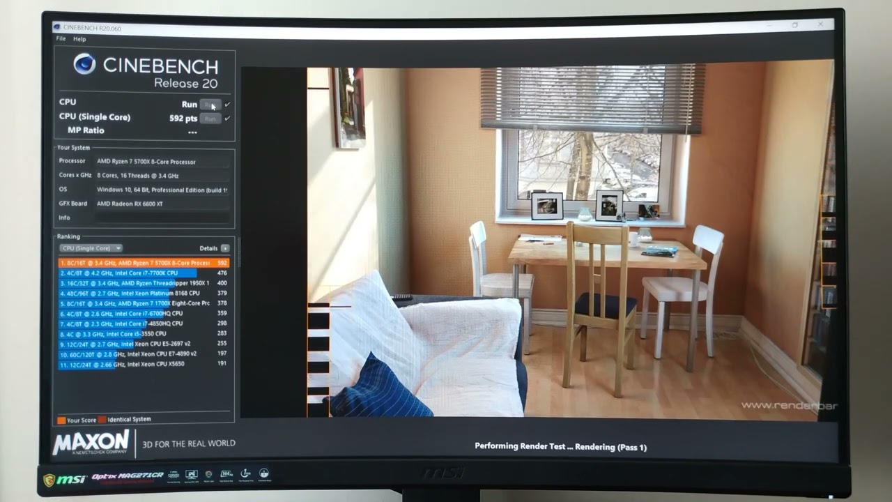 AMD Ryzen 7 5700X İşlemci Cinebench R20 Testi - YouTube