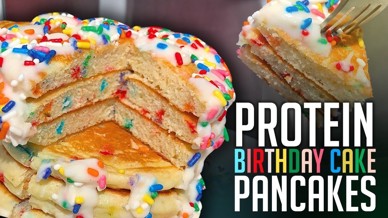 5 Minute Funfetti Protein Pancakes Recipe! - YouTube
