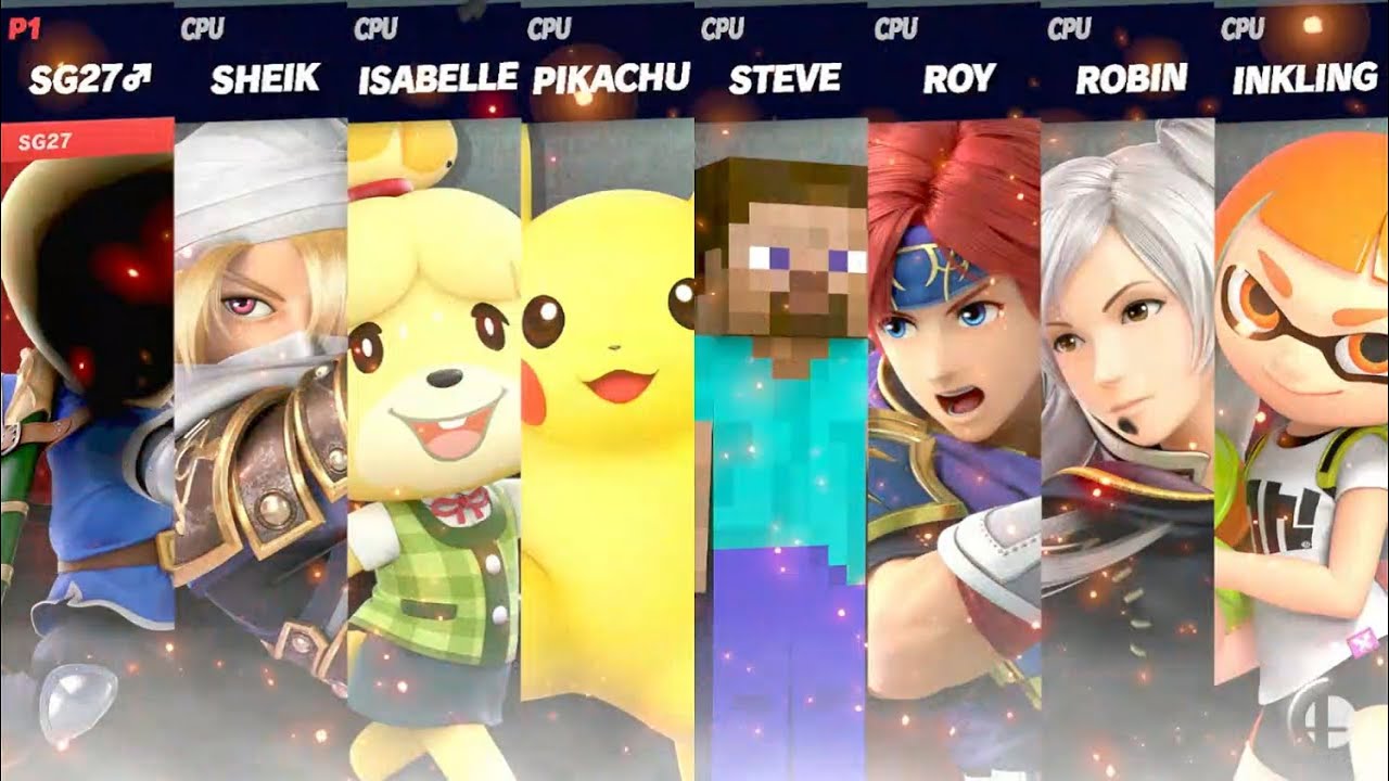 Super Smash Bros. Ultimate - Gameplay - 8 player smash in Minecraft ...