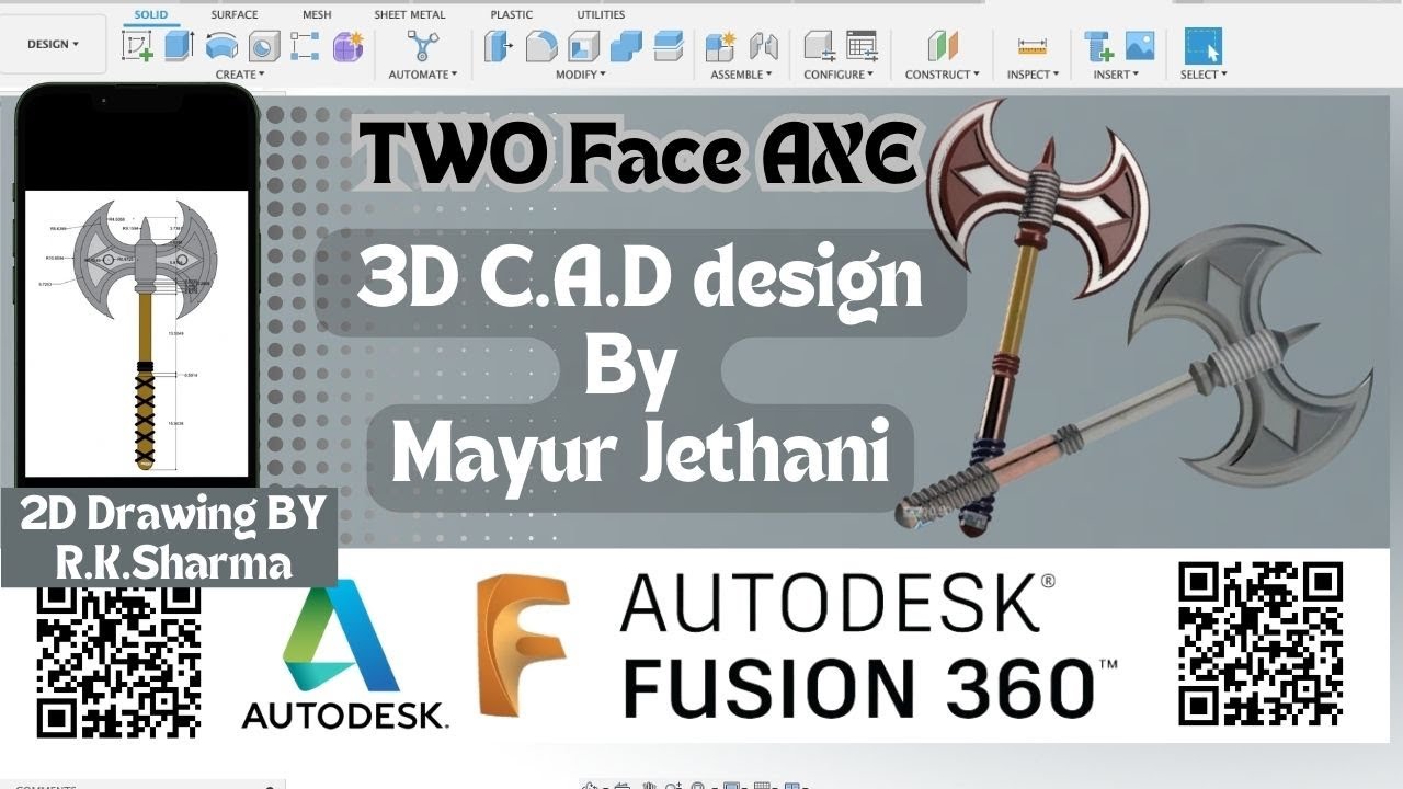Parshuram Ji Ka Farsa (Axe of Lord Parshuram) - Fusion 360 Design - YouTube