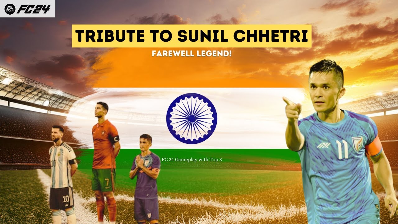 Sunil Chhetri, Messi, and Ronaldo Together at FC Barcelona! Farewell to a Legend ⚽ #fc24 # ...