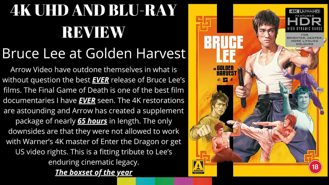 Bruce Lee At Golden Harvest Arrow Video 4K UHD and Blu-ray Limited ...
