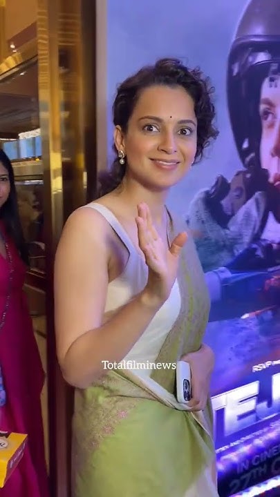 Actress Kangana ranaut spotted at the screening of her upcoming film Tejas. - YouTube