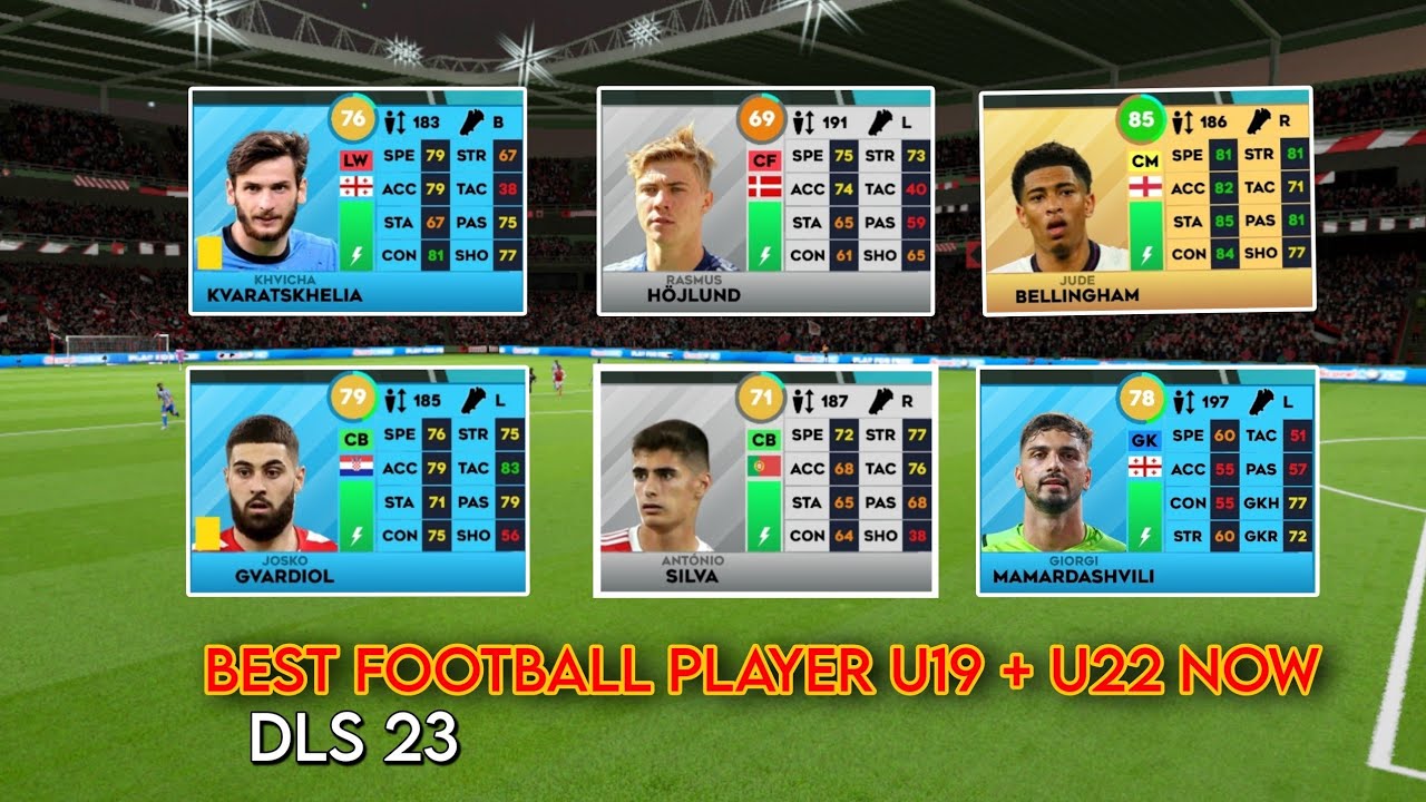 DLS 23 Best football player U19 & U22 rating | Dream league 23 Gameplay ...