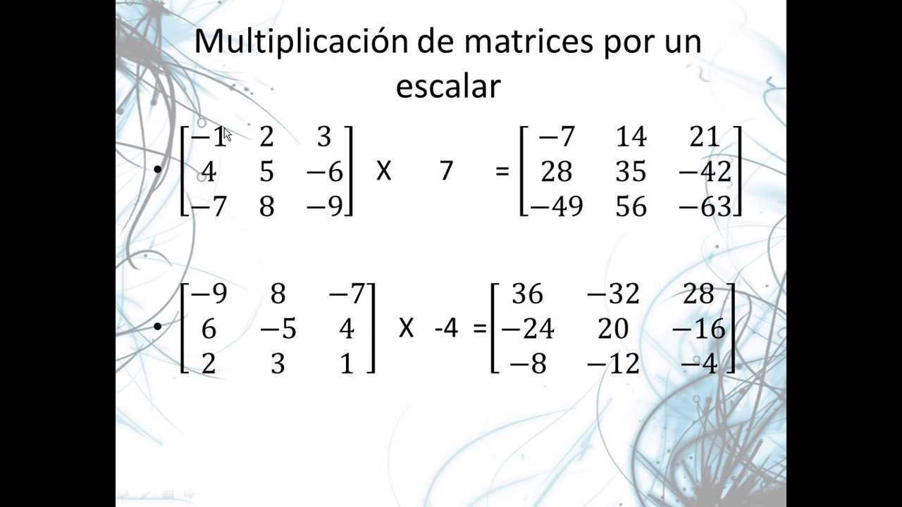 Multiplicación De Una Matriz Por Un Escalar Youtube