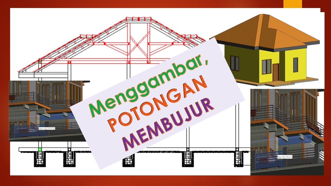 MENGGAMBAR POTONGAN RUMAH MEMBUJUR - YouTube