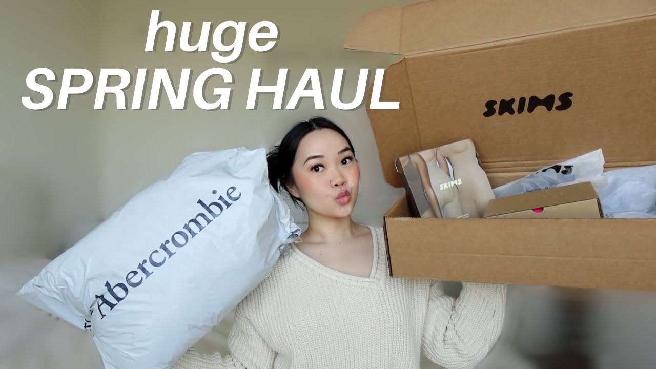 SHOPPING SPREE TRY-ON HAUL | Skims, Abercrombie, Amazon | Spring 2024 ...