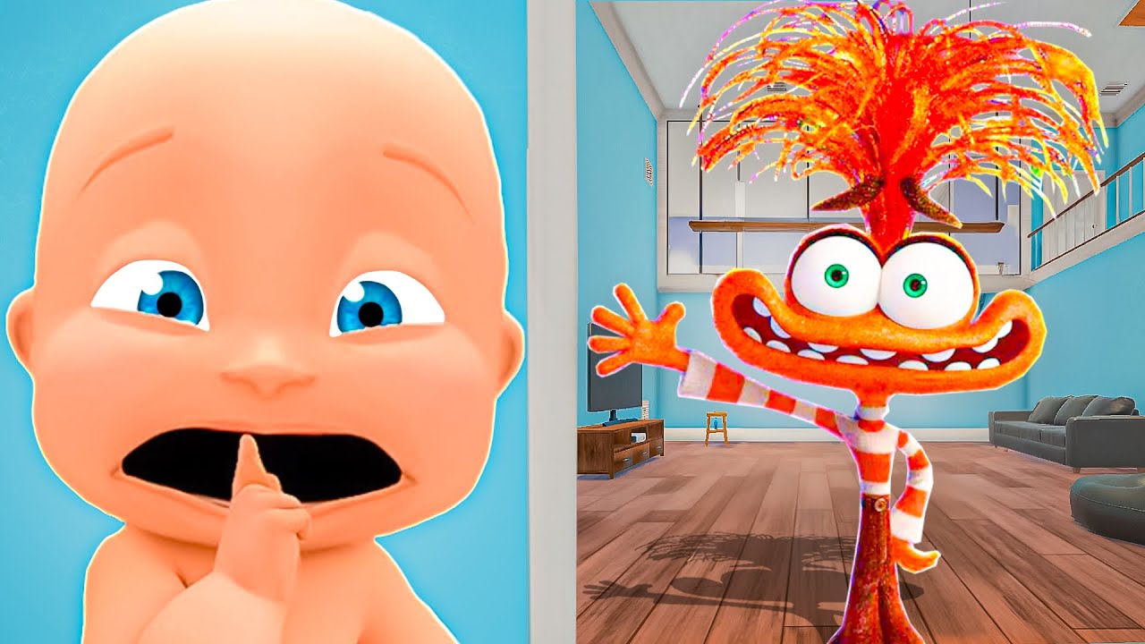 Baby and EVIL ANXIETY play HIDE AND SEEK! (Inside Out 2) - YouTube