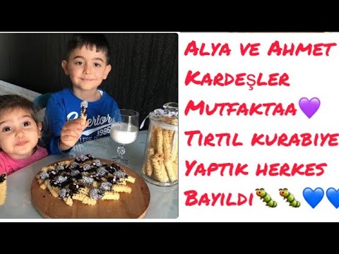 TIRTIL KURABİYE 🐛🐛🐛 ALYA VE AHMET İLE YAPTIK BÜTÜN ÇOCUKLAR ÇOK SEVDİ 💙💙