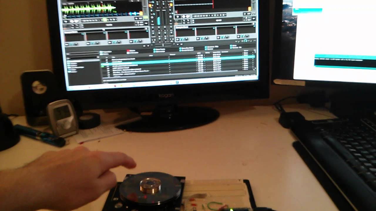 DJ Scratch controller from old Hard Disk parts. - YouTube