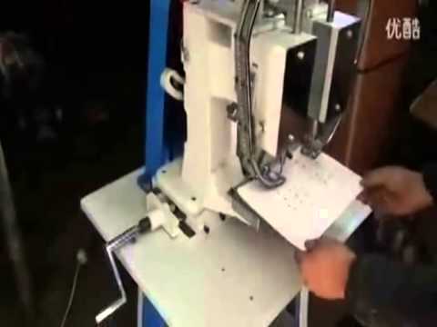 Semi automatic double head eyelet machine - YouTube