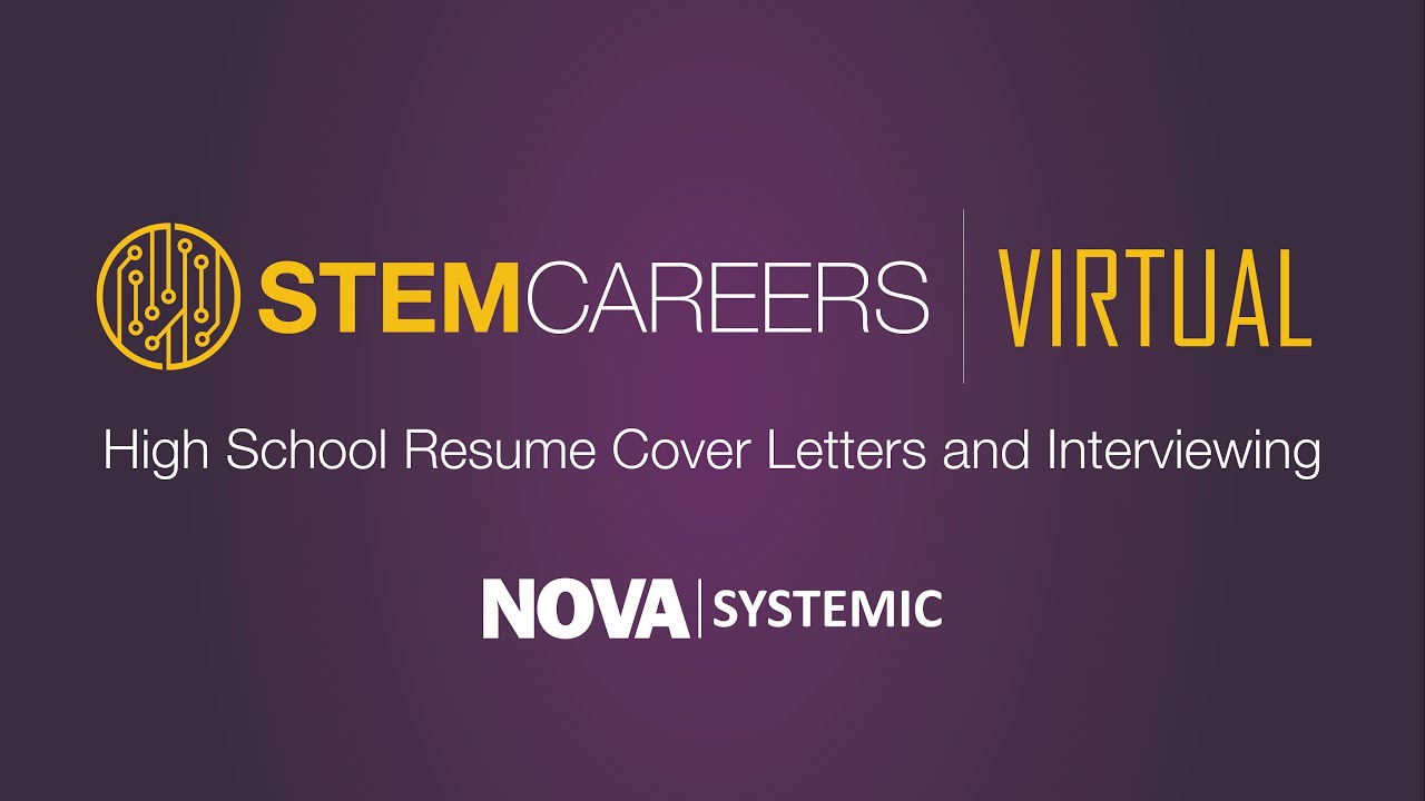 STEM Careers: High School Resume Cover Letters and Interviewing - YouTube