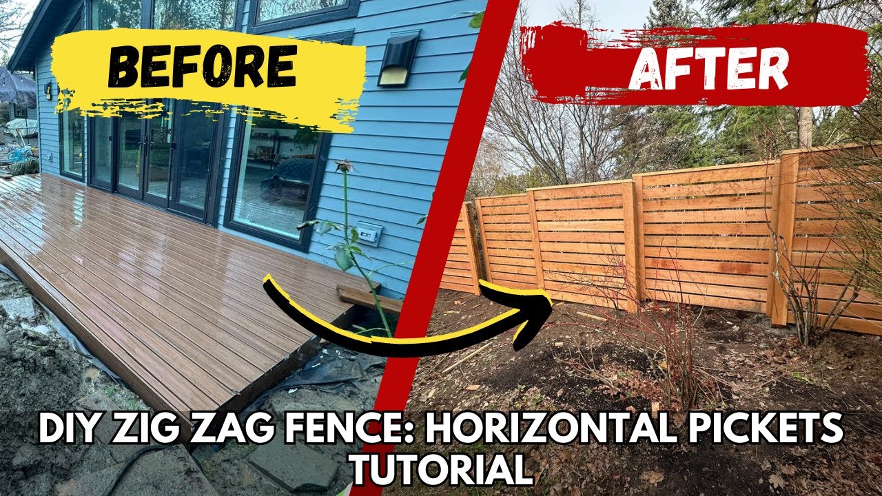 How To Build A Staggered Fence or Zig Zag Fence Layout With Horizontal ...