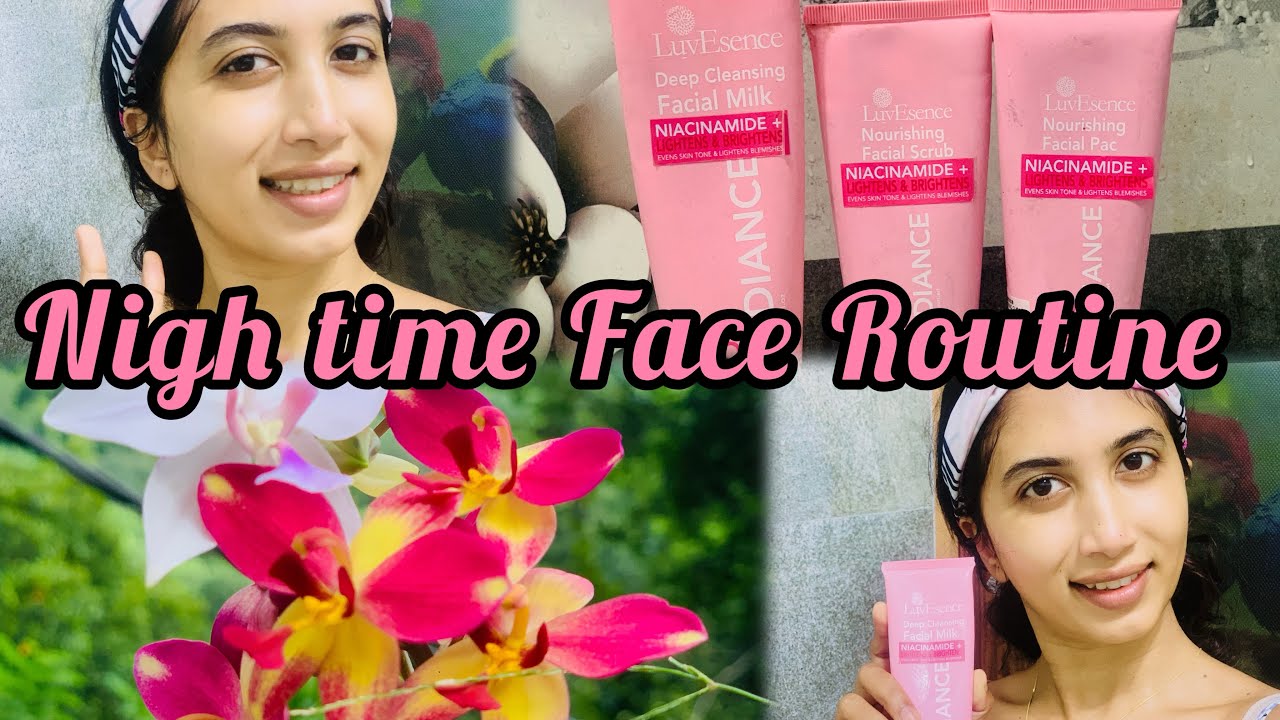 🌸 Glow look එකකට ඔයාලත් කැමතිද? | Night time face routine |Normal skin ...