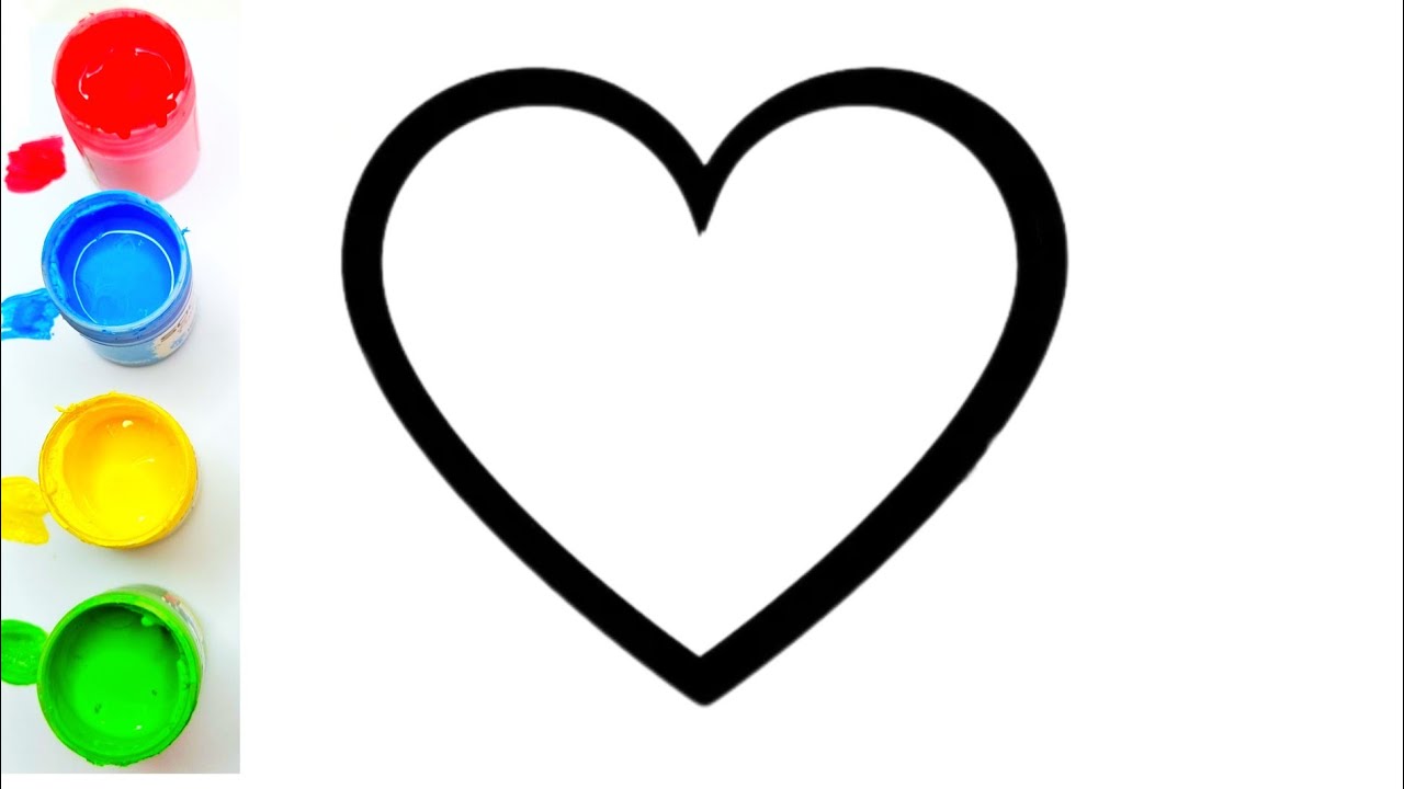 HOW TO DRAWING A HEART | Art Painting Heart, Drawing Coloring heart For ...