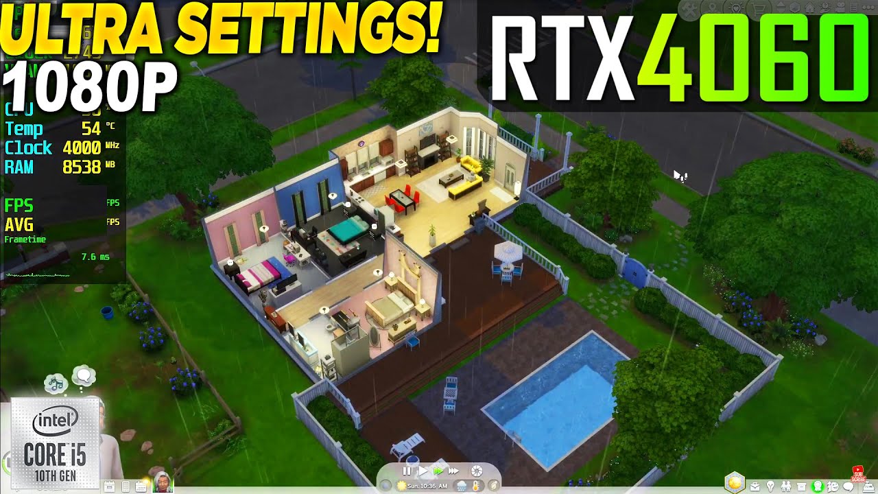 Sims 4 RTX 4060 - 1080p Ultra, - YouTube