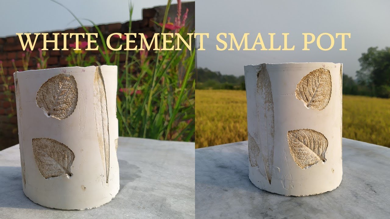 How to Make Cement Pot|Simple & Easy DIY Flower Pot Design with Leaves ...