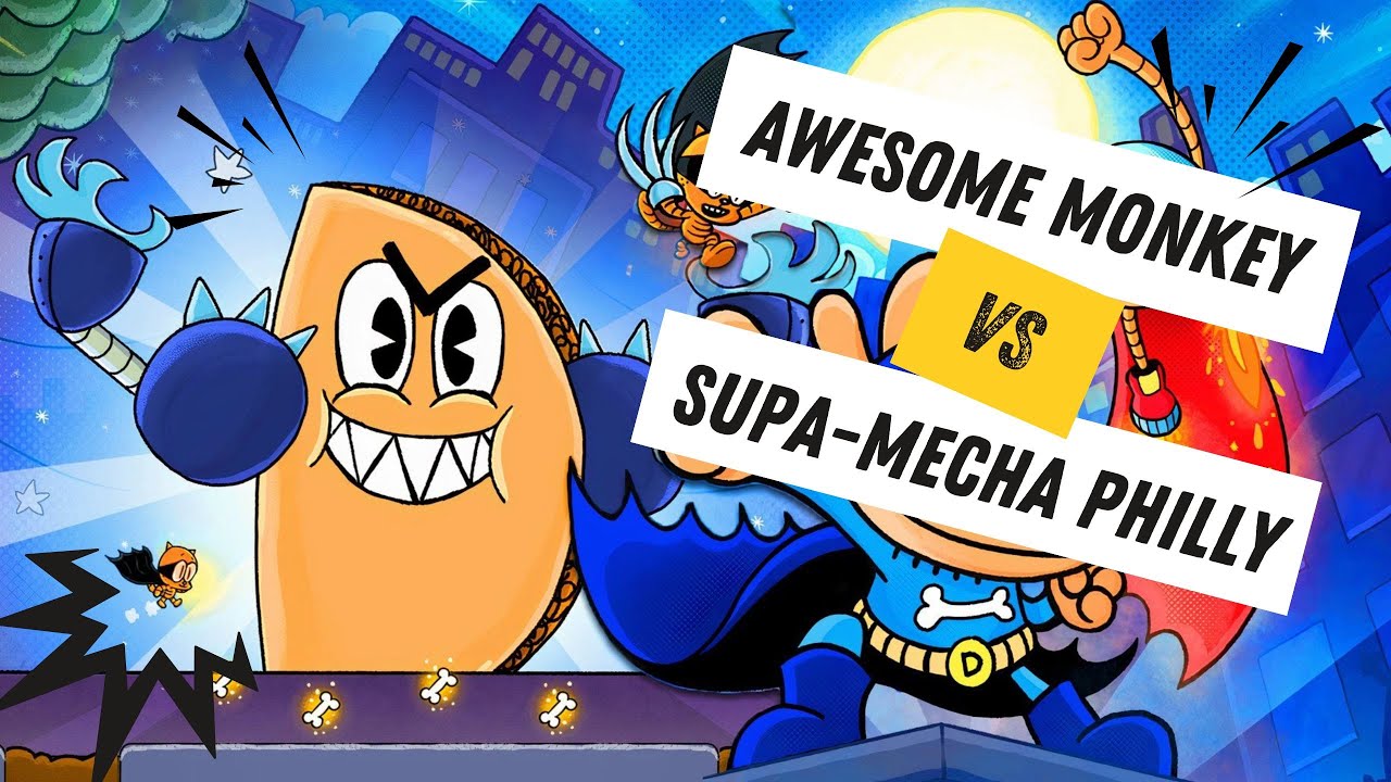 Awesome Monkey vs. Supa-Mecha Philly aka The GIANT TACO BOSS! 🌮🔥 | Dog ...