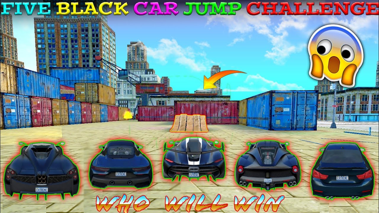 Five Black Cars Jump Challenge In Big Roof - Who will win? [Must Watch ...