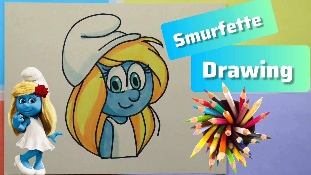 How to draw Smurfette, for kids & Toddlers| let's Draw, Paint Marker ...