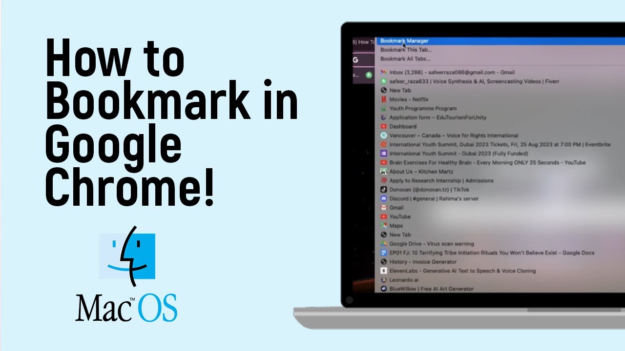 How to bookmark in google chrome in macbook [easy] - YouTube