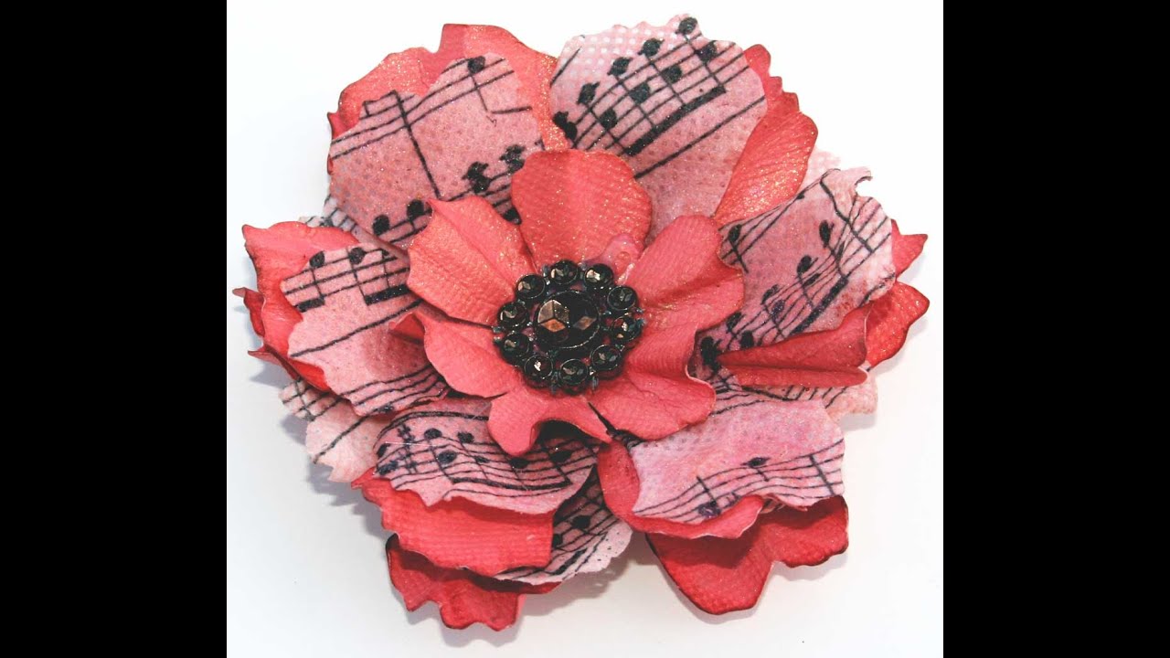 Flower tutorial using woven paper and cardstock - YouTube