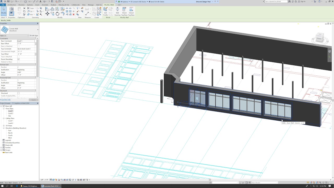 711 boylston revit 2 curtain storefront embeds - YouTube