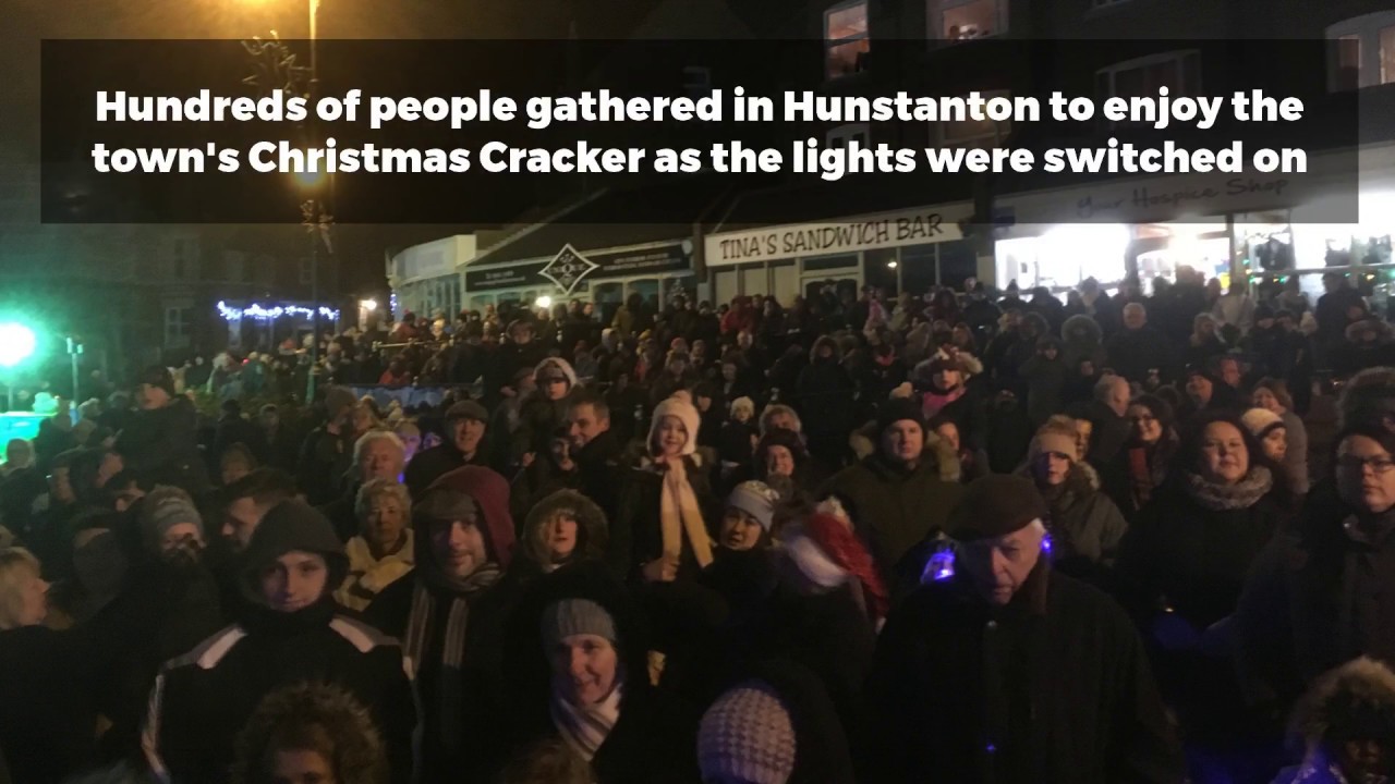 Hunstanton's Christmas Cracker and light switch on - YouTube