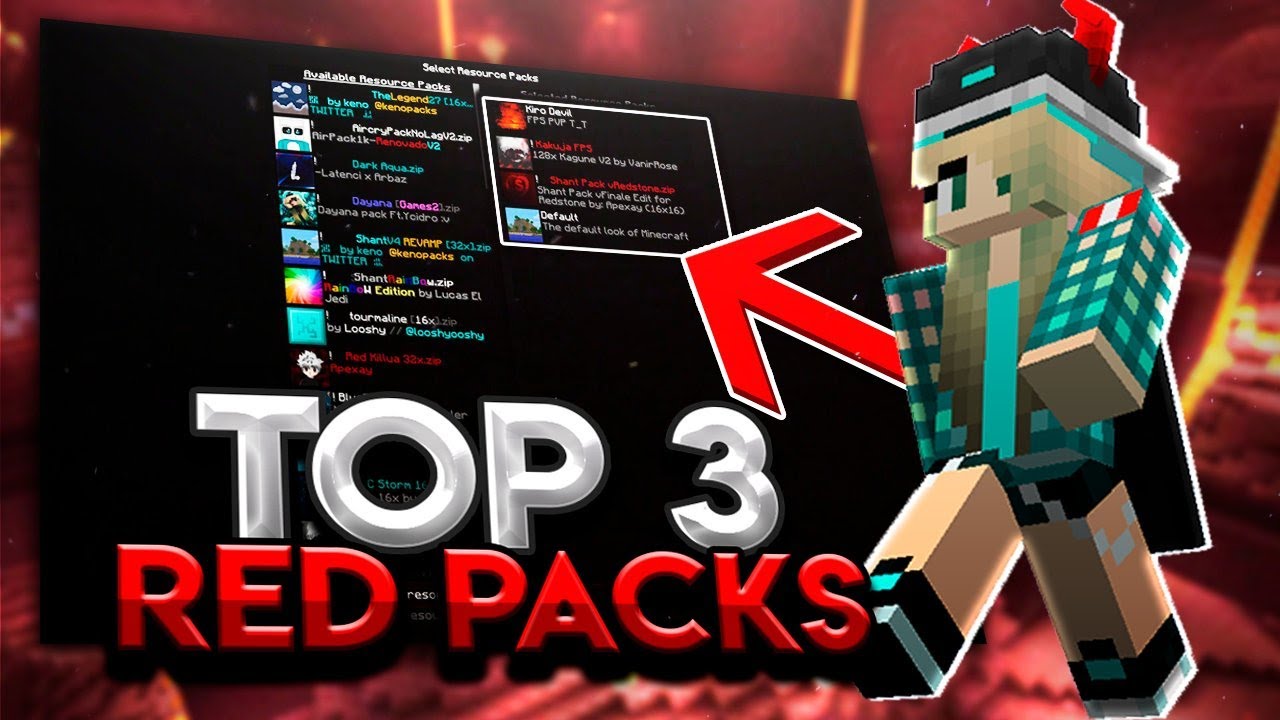 TOP 3 TEXTURE PACKS RED 💖 1.8.X | +FPS | DG2 - YouTube