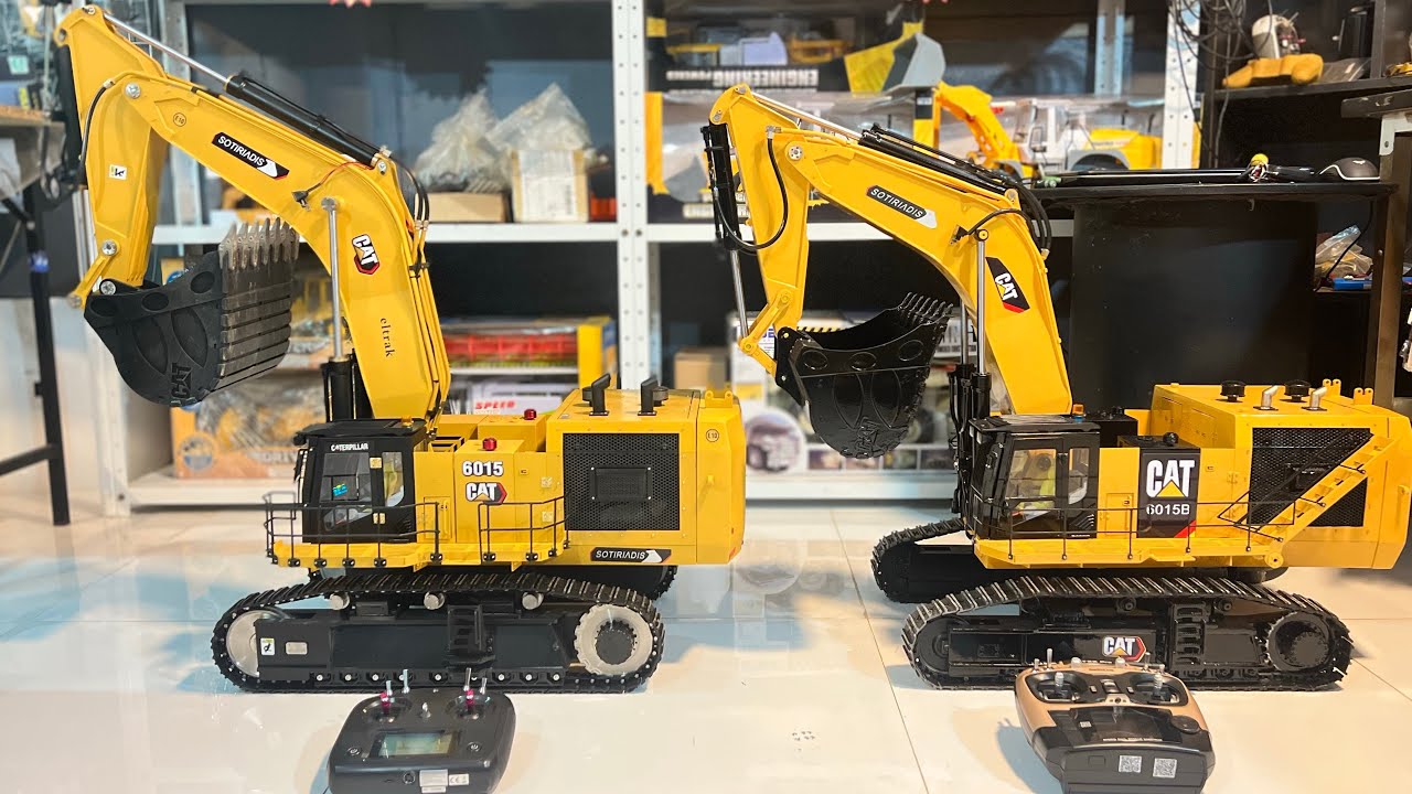 CAT 6015B 1/12 RC Hidrolik Ekskavator Model Logam Mesin, 54% OFF