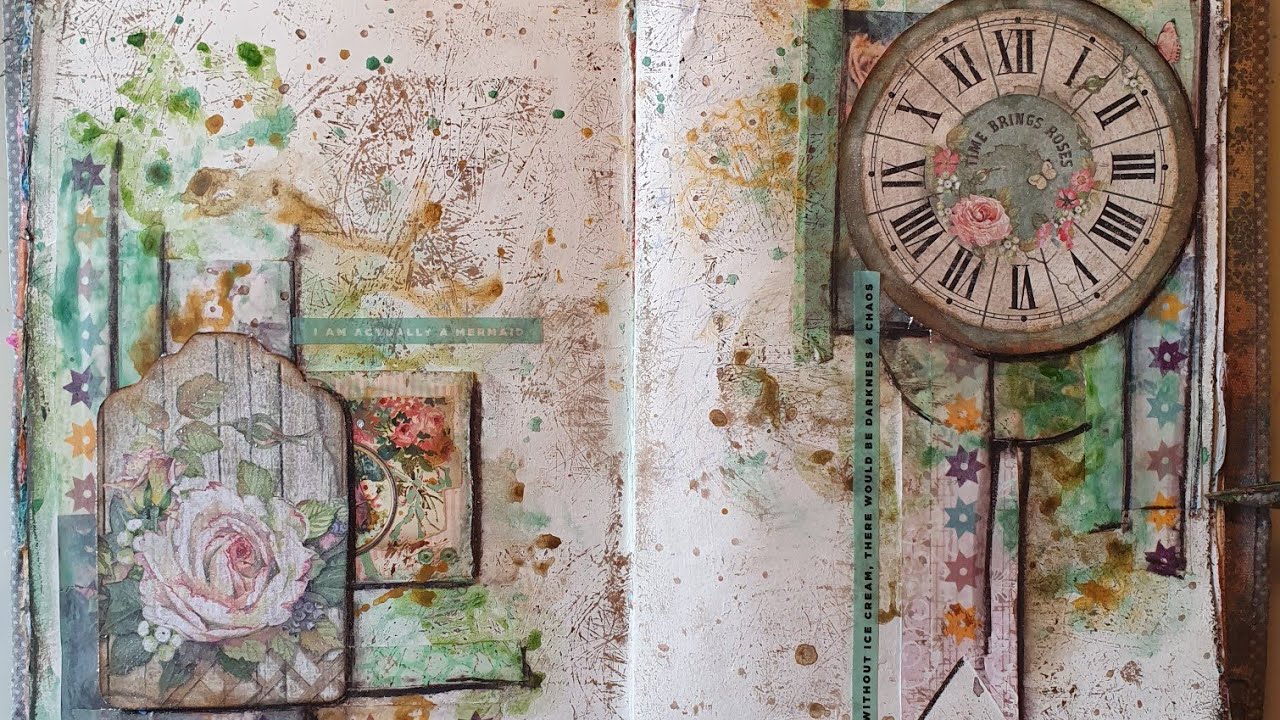 Art journaling using Stamperia papers - YouTube