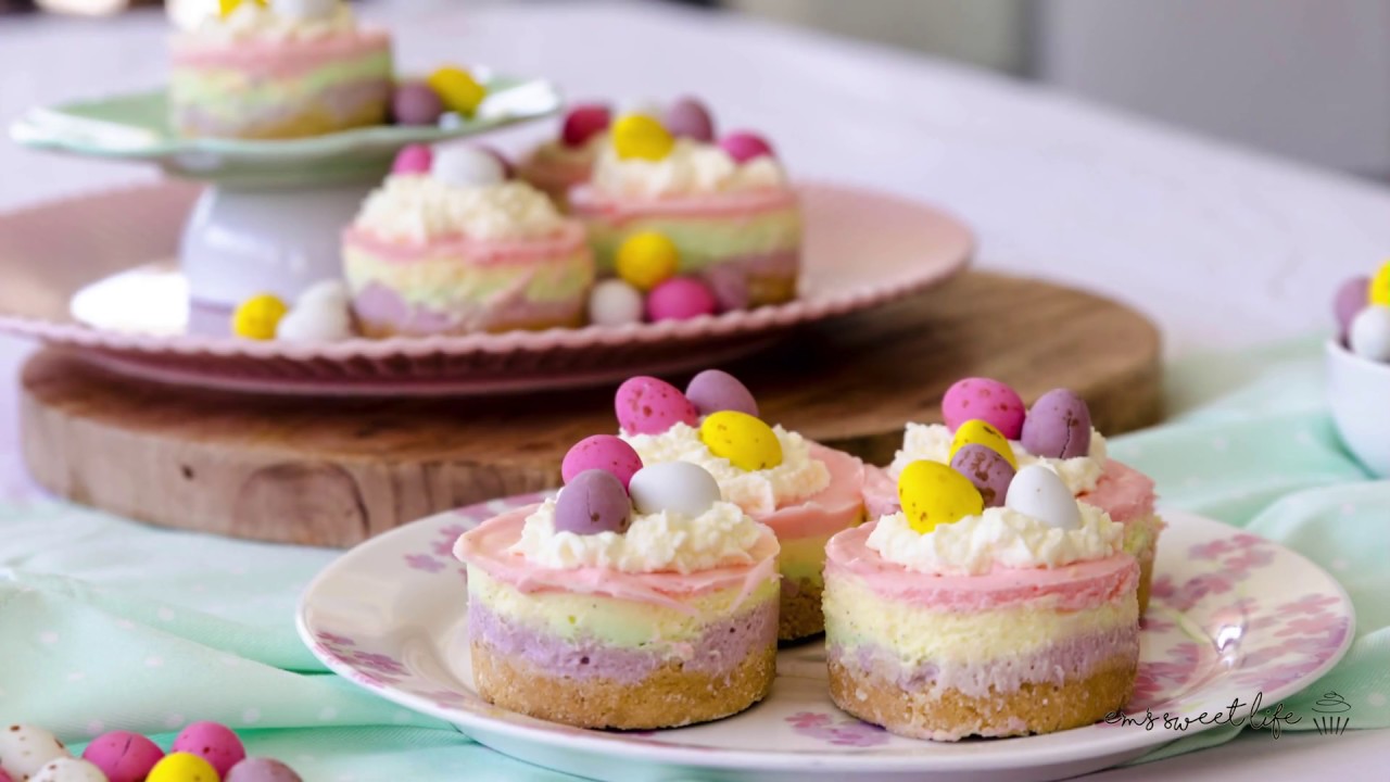 Easter Rainbow Cheesecakes - Em's Sweet Life - YouTube