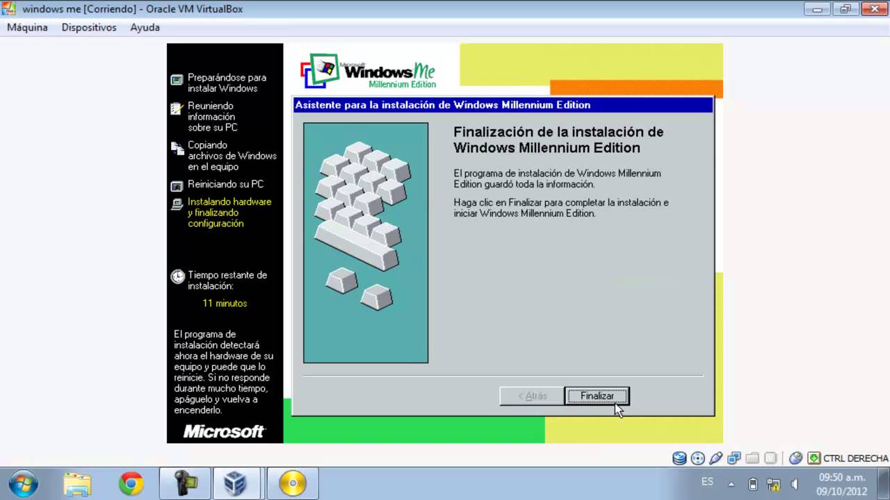 Como instalar windows me en una maquina virtual. - YouTube