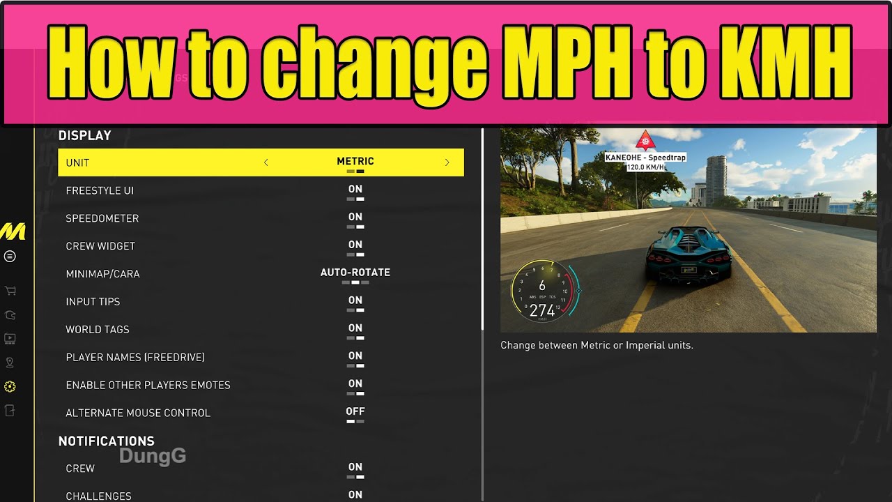How To Change MPH To KMH Or KMH To MPH In The Crew Motorfest YouTube