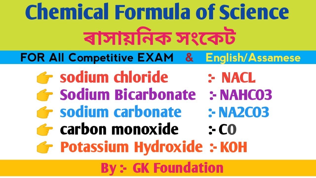 Chemical formula of science | Science most important questions ...