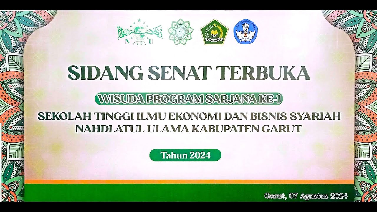 WISUDA PROGRAM SARJANA KE-1 STIEBS NU GARUT 2024 - YouTube