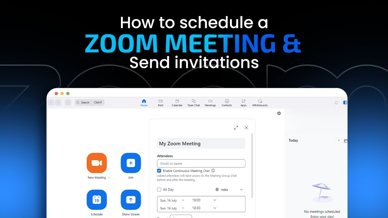 How to schedule a Zoom meeting and send invitations - YouTube